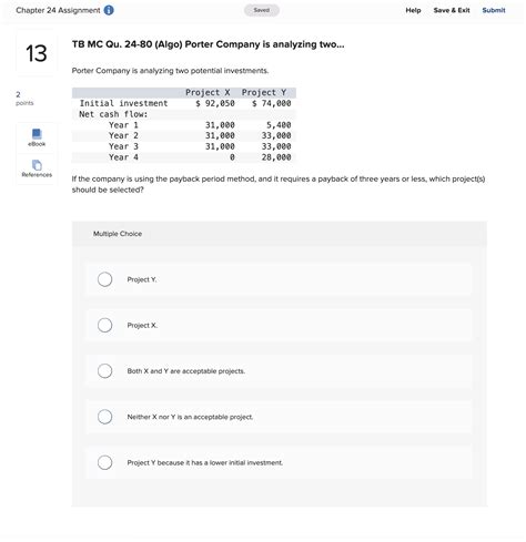 Solved TB MC Qu Algo Porter Company Is Analyzing Chegg