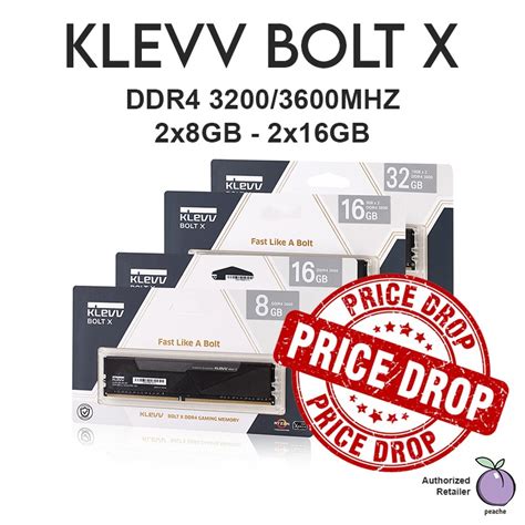 Klevv Bolt X Ddr4 3200 Cl16 1 35v Ram Kit 16gb 32gb 3200mhz Ddr4 [2x 8gb 2x 16gb] Shopee