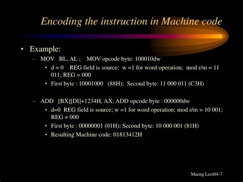 Ppt Lect 4 Instruction Encoding And Instruction Set Powerpoint