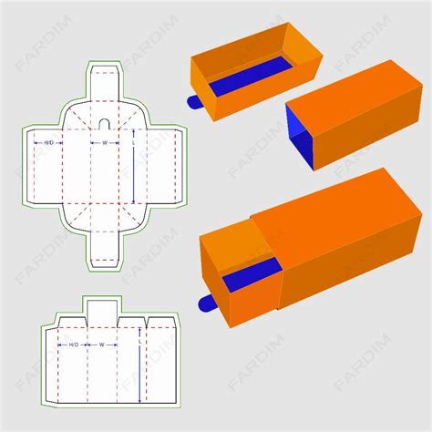قالب دایکات جعبه و طرح بسته بندی کارتن ساعت کشویی کد 150 دانلود طرح