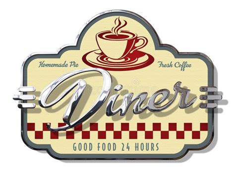 Chrome Diner Sign Stock Illustrations 36 Chrome Diner Sign Stock