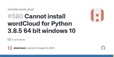 Cannot Install Wordcloud For Python 385 64 Bit Windows 10 · Issue