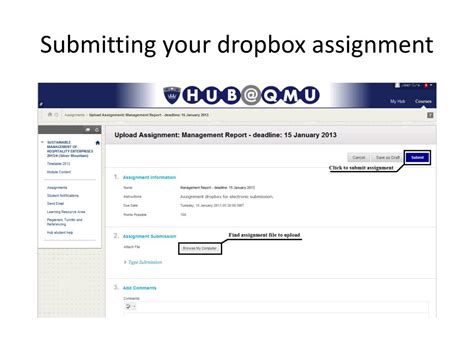 ppt submitting to your assignment dropbox powerpoint presentation