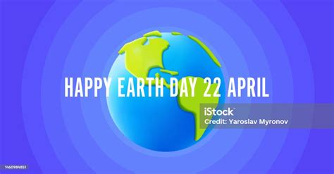 행복한 지구의 날 배경입니다 인사말 편지와 만화 행성 지구 3차원 형태에 대한 스톡 벡터 아트 및 기타 이미지 3차원 형태 4월 개념 Istock