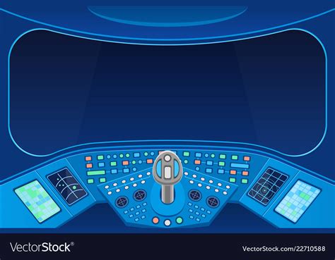 Spaceship Cabin Interior And View Empty Window Vector Image