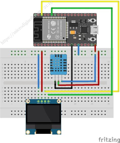 Micropython Project Displaying Dht11 Sensor Data On Ssd1306 Oled With Esp32 And Esp8266