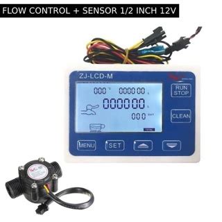 Jual Water Flow Control LCD Display ZJ LCD M Meter Tester With Flow Sensor SOLENOID