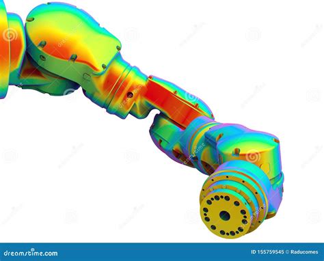 Structural Analysis Concept Of A Robotic Arm Stock Illustration 155759551