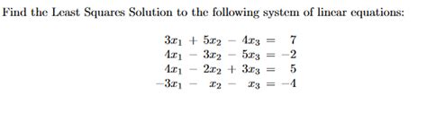 Solved Find The Least Squares Solution To The Following
