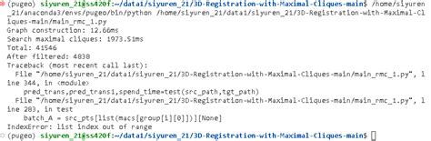 Error Report In Python Version · Issue 31 · Zhangxy05173d Registration With Maximal Cliques