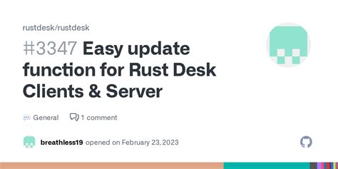 Easy Update Function For Rust Desk Clients And Server · Rustdesk Rustdesk