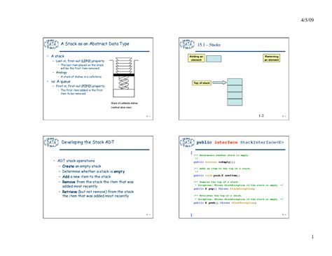 Stacks Data Structures Lecture Slides Cs 230 Docsity