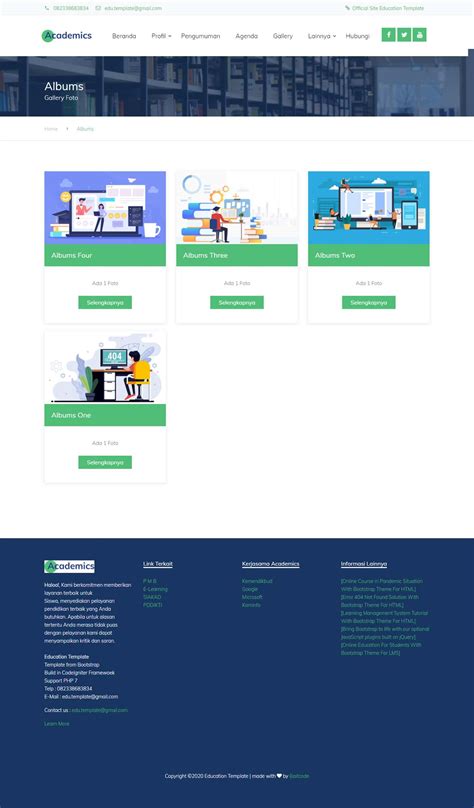 Website Kampus Custom Colorlib Template Codeigniter 3x Support Php 7