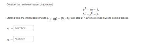 Solved Consider The Nonlinear System Of Equations