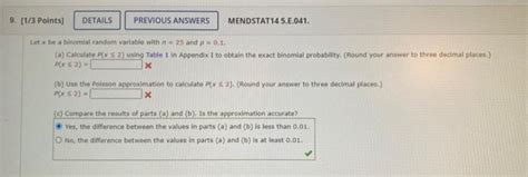 solved at x he a binomial random variable with n 25 and