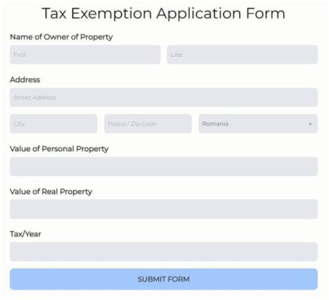 Free Tax Exemption Application Form Template 123formbuilder