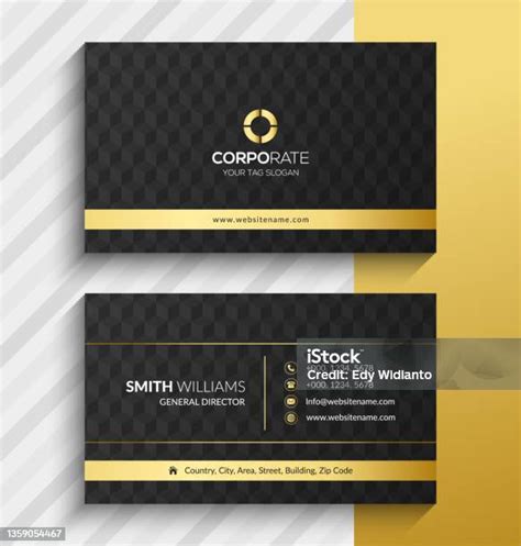 럭셔리 골드와 블랙 명함 템플릿 문구 디자인 플랫 디자인 인쇄 템플릿 벡터 일러스트레이션 그라데이션에 대한 스톡 벡터 아트 및