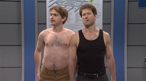 Auscaps Andrew Dismukes Shirtless With Glen Powell In Saturday Night