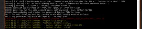 Error Failed To Program Hex File And Jlinkarmdll Writeu32 Returned