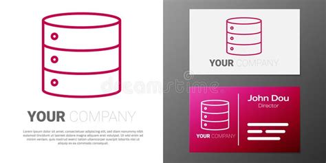 Logotype Line Server Data Web Hosting Icon Isolated On White