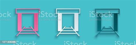 종이 잘라 금 광산 아이콘은 파란색 배경에 격리 종이 아트 스타일 벡터 금광에 대한 스톡 벡터 아트 및 기타 이미지 금광 산업 3차원 형태 Istock