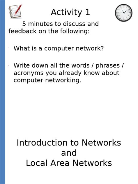 Lesson 1 Introduction To Networks And Lans1 1 Pdf Computer Network Computer Engineering