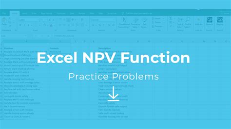 Practice Problems Excel Free Download Excel Npv Skill Practice Pivotxl