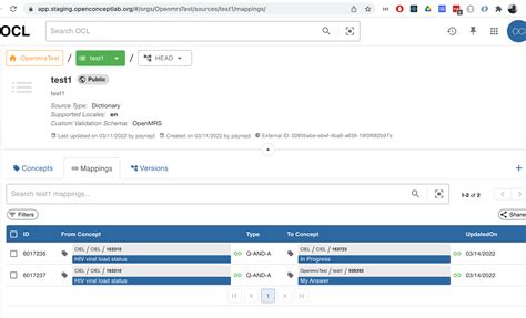 termbrowser mapping incorrectly shows concepts as not being defined in