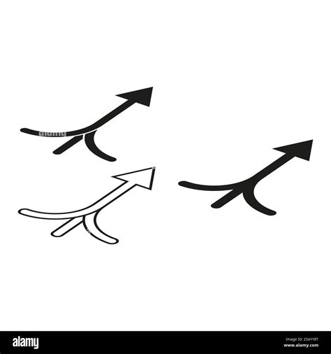 Branching Arrow Icons Multiple Direction Symbol Bold Black Shape