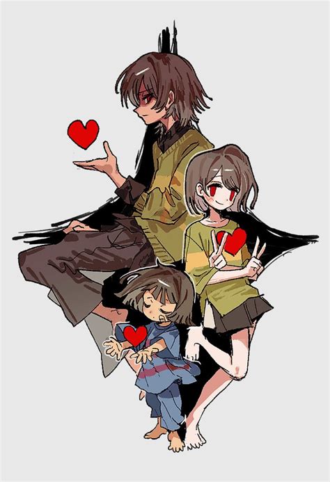 Frisk Kris Chara And Soul Undertale And 1 More Drawn By Eg0hen