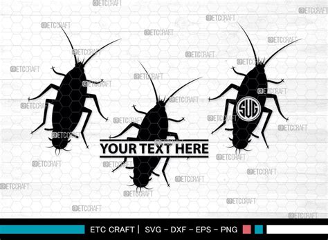 Cockroach Monogram Cockroach Silhouette Cockroach Svg Cockroach Bug Svg Bug Svg Roach Svg