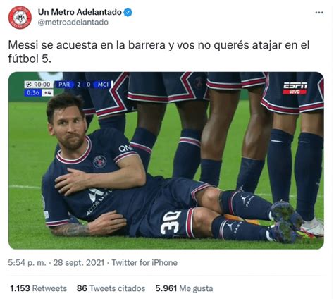 Psg Vs Manchester City Messi Se Acostó Detrás De La Barrera Y