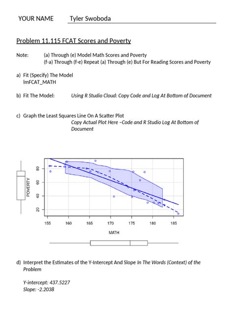 Swoboda A06 Ch11 Simpleregression Template Pdf Errors And Residuals