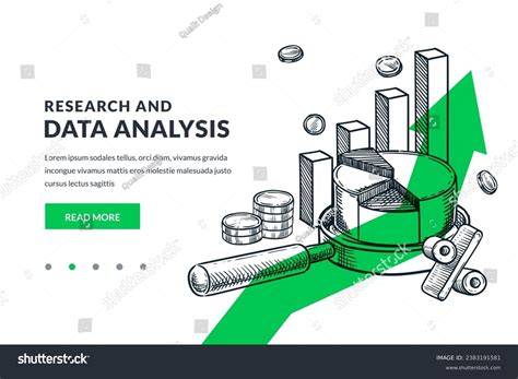 Business Data Analysis Research Concept Magnifying Stock Vector