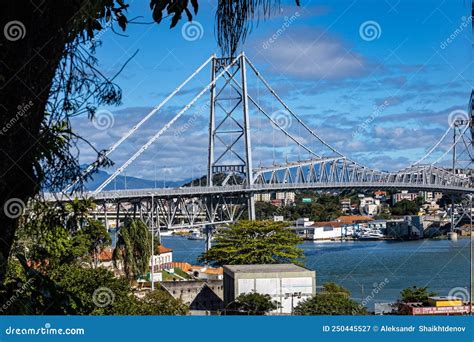 View Of The Hercilio Luz Suspension Bridge The Longest Suspension