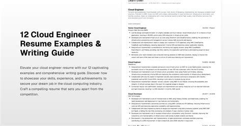 Cloud Engineer Resume Examples Writing Guide