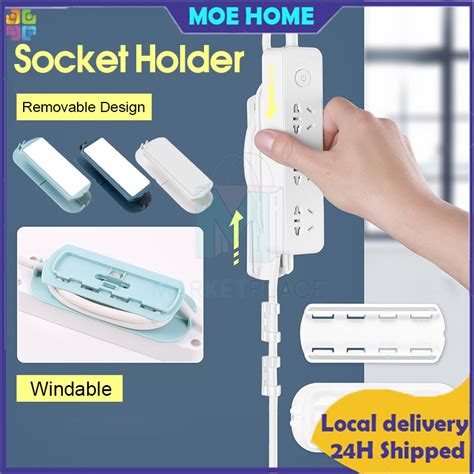 Wall Mounted Socket Extension Sticker Self Adhesive Power Strip Fixator Panel Holder Plug In