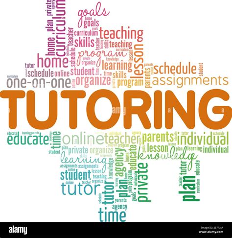 Tutoring Conceptual Vector Illustration Word Cloud Isolated On White