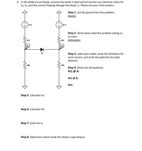 Solved In The Diode Circuit Below Assume The Diode Is Chegg