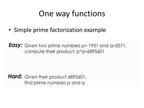 One Way Functions And Trapdoor Functionspptx