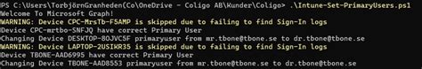 update intune primary user with powershell or azure automation mr t bone´s blog