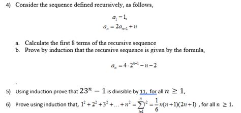 Solved 4 Consider The Sequence Defined Recursively As