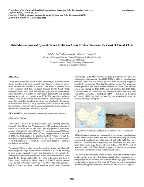 PDF Field Measurements Of Dynamic Beach Profiles To Assess Erosion Hazard On The Coast Of