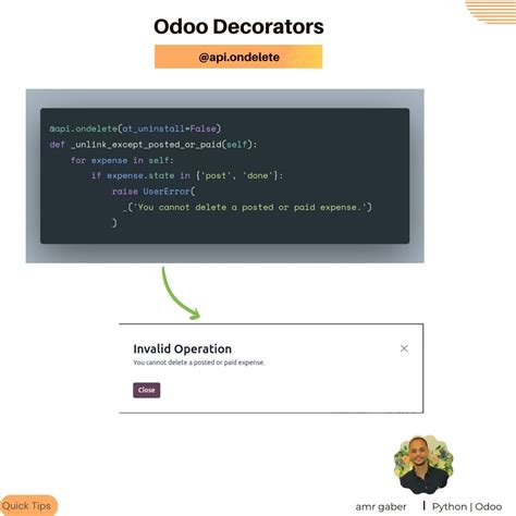 Odooquicktips Odoo Python Odoodevelopment Odoodevamr Decorators Amr Gaber