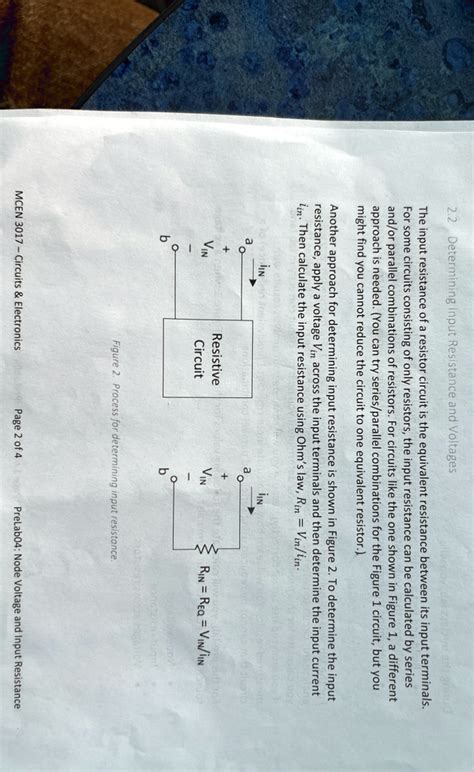 22 Determining Input Resistance And Voltages The Input Resistance Of A
