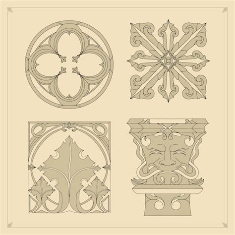 Free Vector Hand Drawn Gothic Ornament Set
