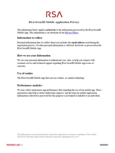 Rsa Mobile Application Privacy Pdf Career And Growth
