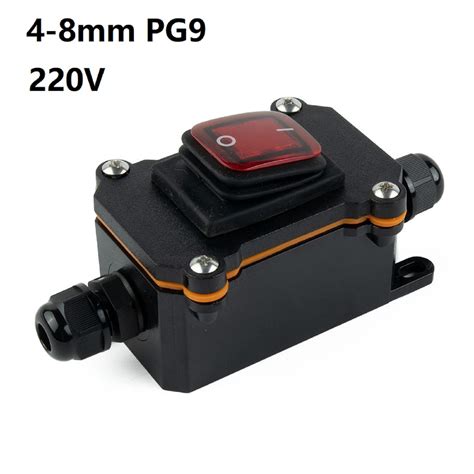Inline Cord Switch 25a Ip65 Waterproof On Off Switch With Red Light Buttons