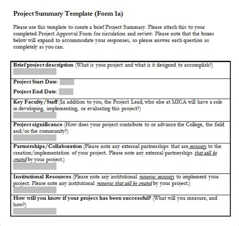 Project Summary Report Template