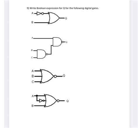 Solved 9 Write Boolean Expression For Q For The Following